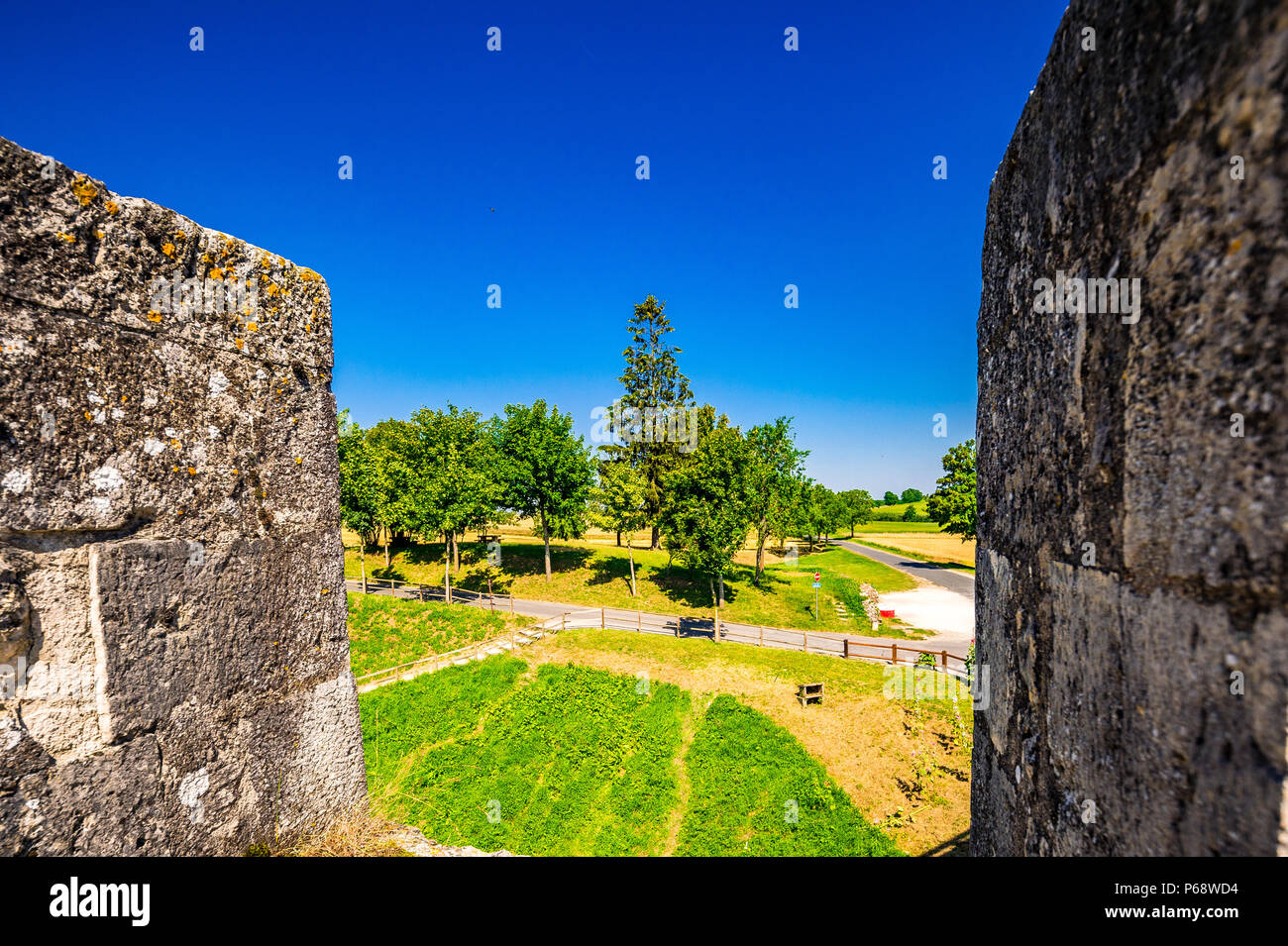 The medieval fortified wall was built in the 13th century in Provins ...