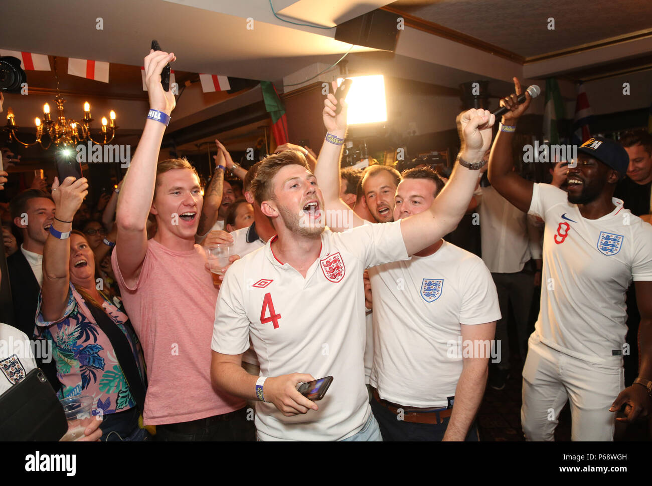 Lord Raglan Pub in London as fans watch the World Cup match between ...