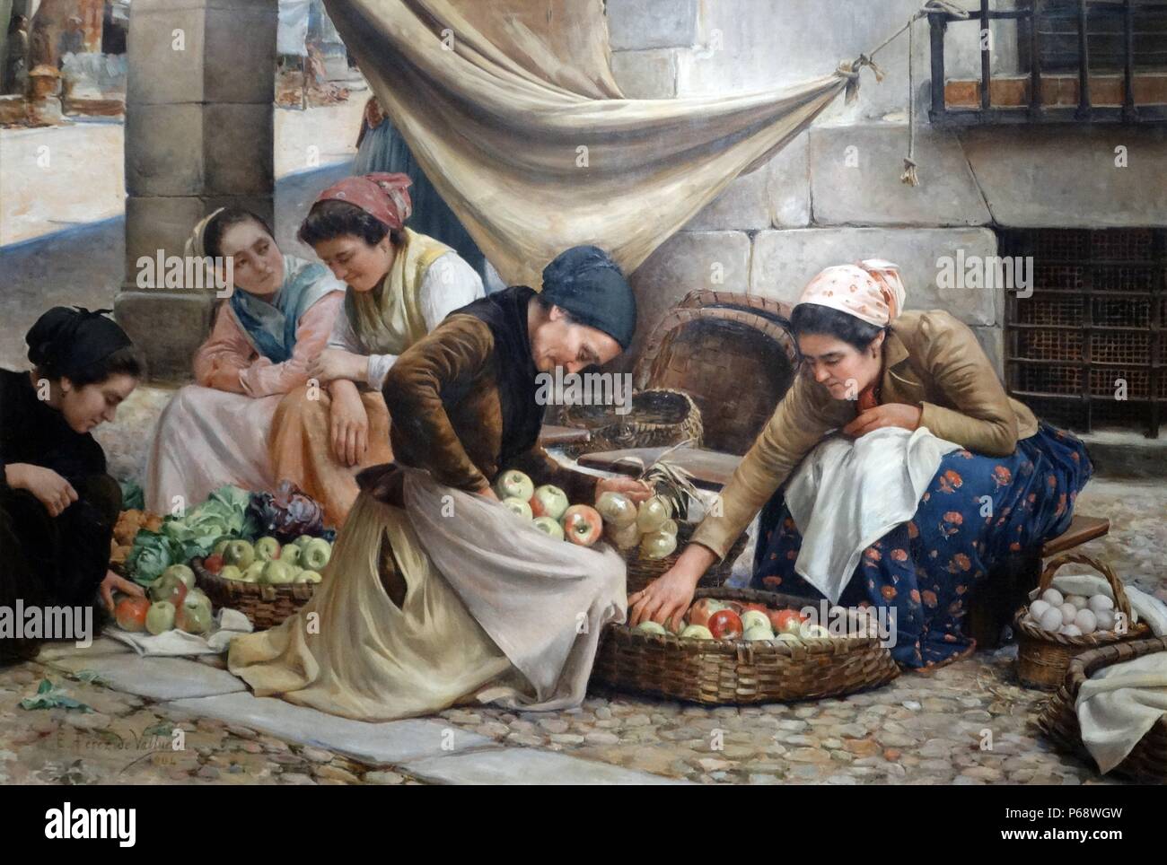 Spanish Market Women at Bilbao' 1904 by Eusebio Pérez de Valluerca ...