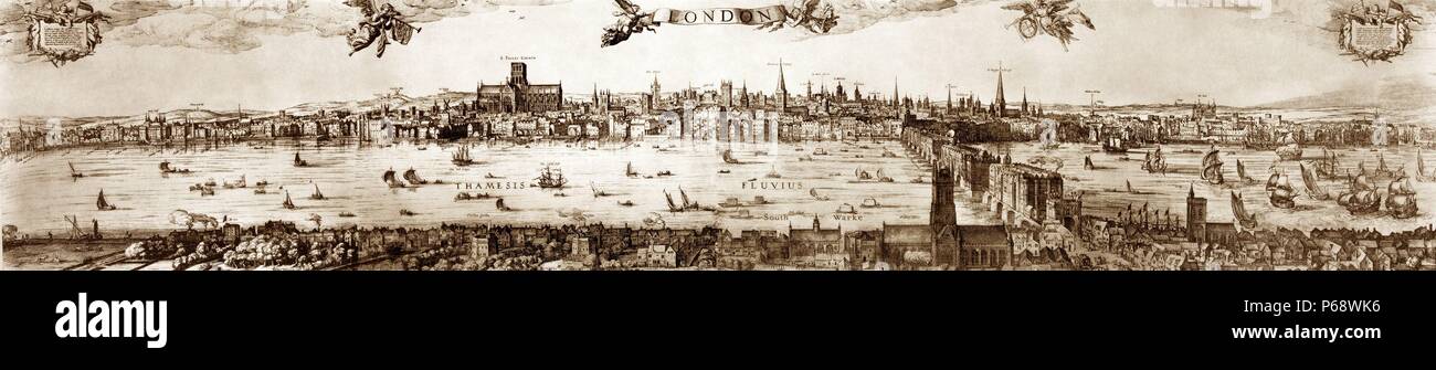 London panorama city stuart elizabethan st pauls architecture river ...