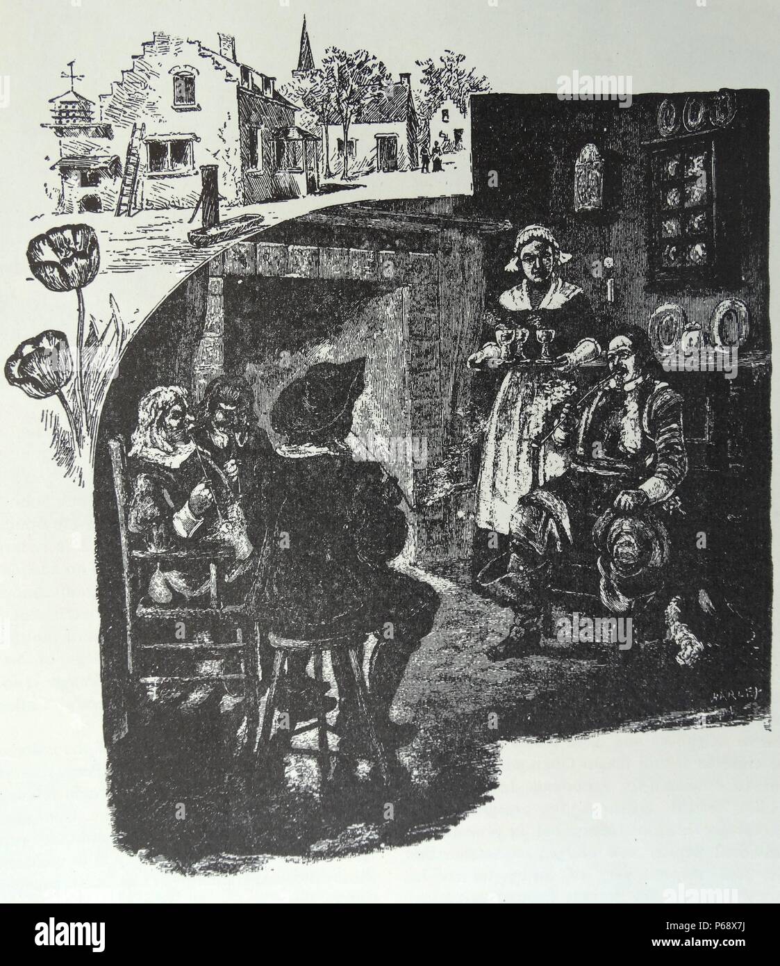 Engraving dutch colonists new amsterdam hi-res stock photography and ...