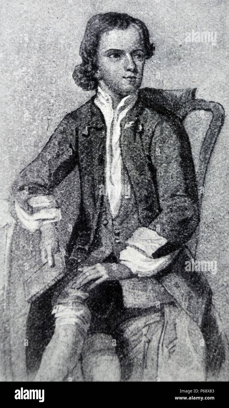 Portrait thomas gray english poet letter writer 18th century hi-res ...