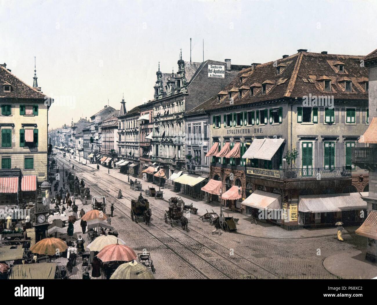 Kaiser Strasse, Karlsruhe, Baden, Germany, 1895 Stock Photo - Alamy