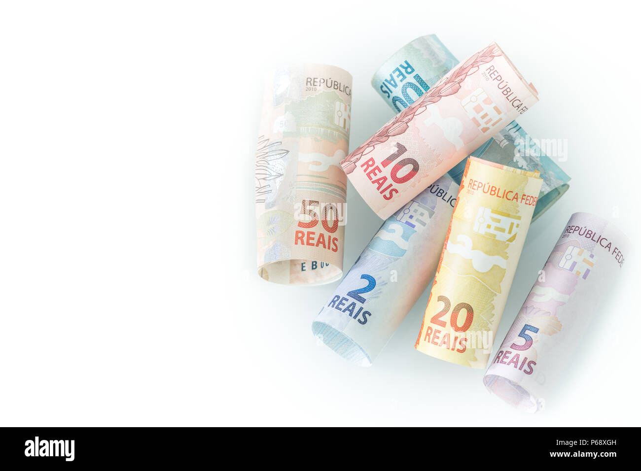 Brazilian money / various denomination Stock Photo - Alamy
