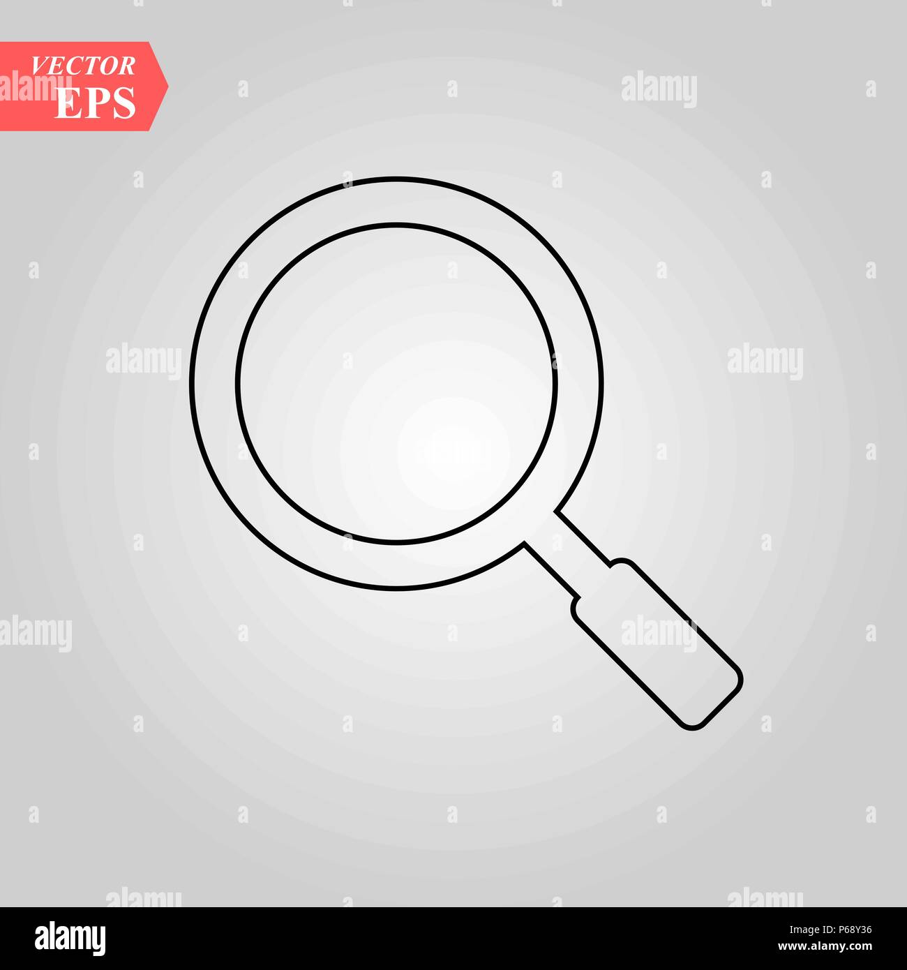 Magnifying glass line icon, outline vector sign, linear style pictogram ...