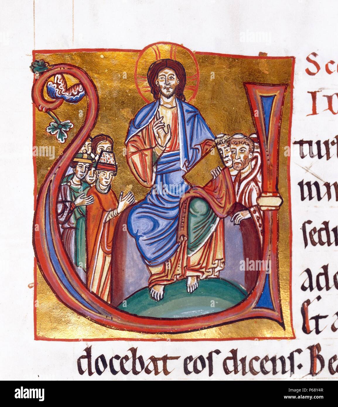 The Bruchsal Codex (Evangelistar von Speyer). Christ is depicted in ...
