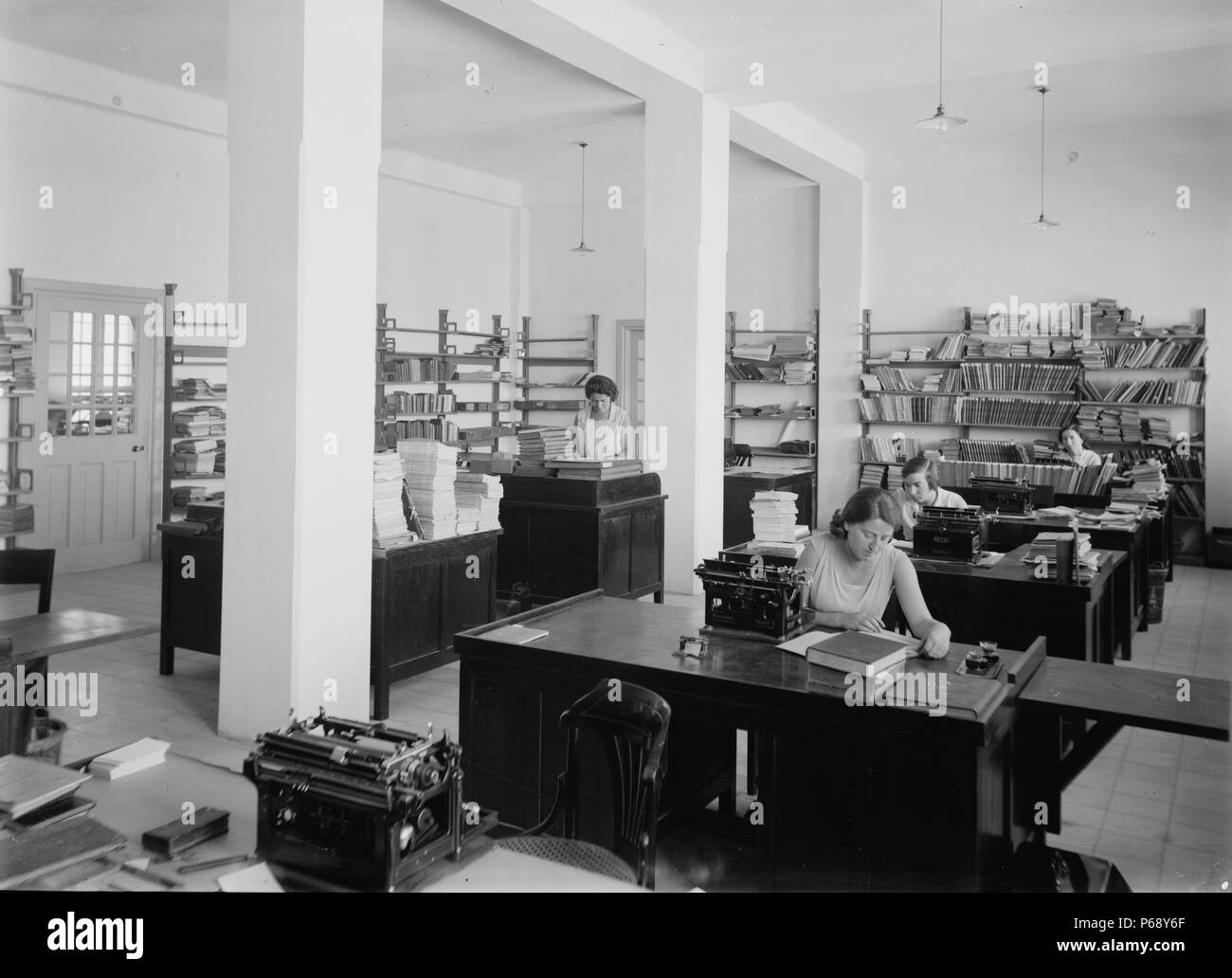 Photograph of the interior of The Hebrew University Library, Recording ...