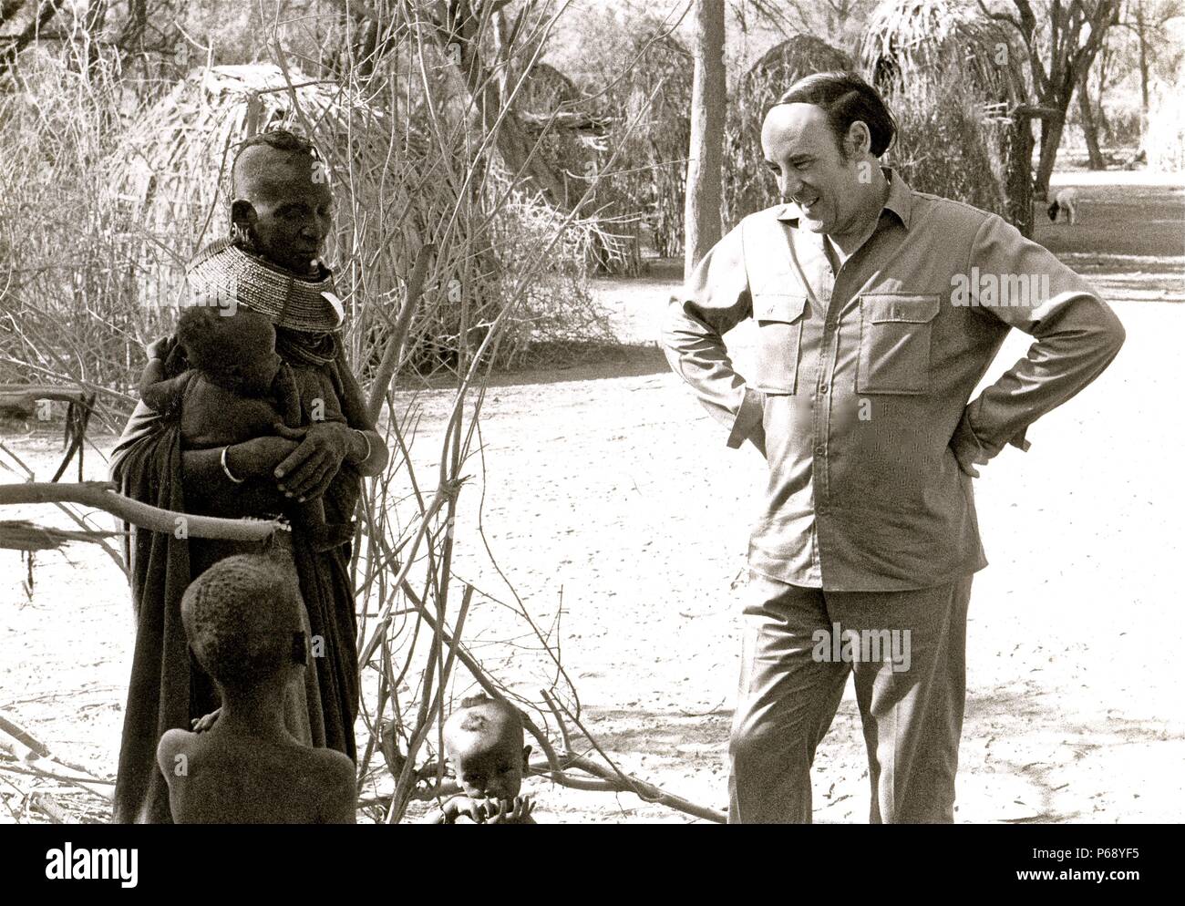 Desmond Morris in a Turkana Village, Kenya, for the Thames TV series ...