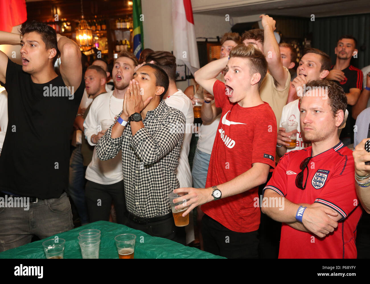 The Lord Raglan Pub in London as fans watch the World Cup match between ...