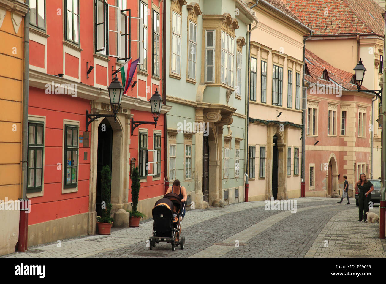 Hungary, Sopron, street scene, historic architecture Stock Photo - Alamy