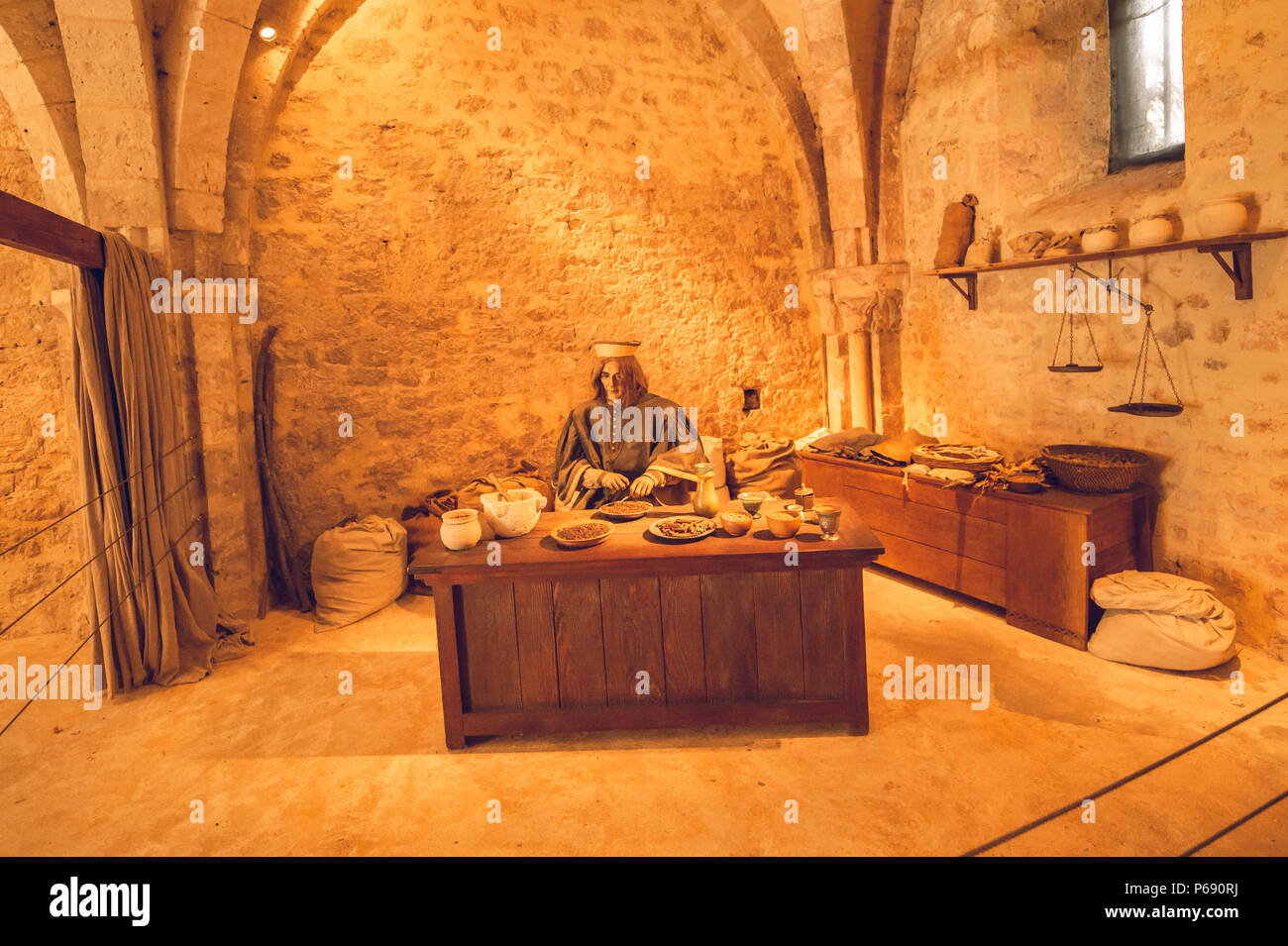 The Tithe Barn in Provins, France Stock Photo - Alamy