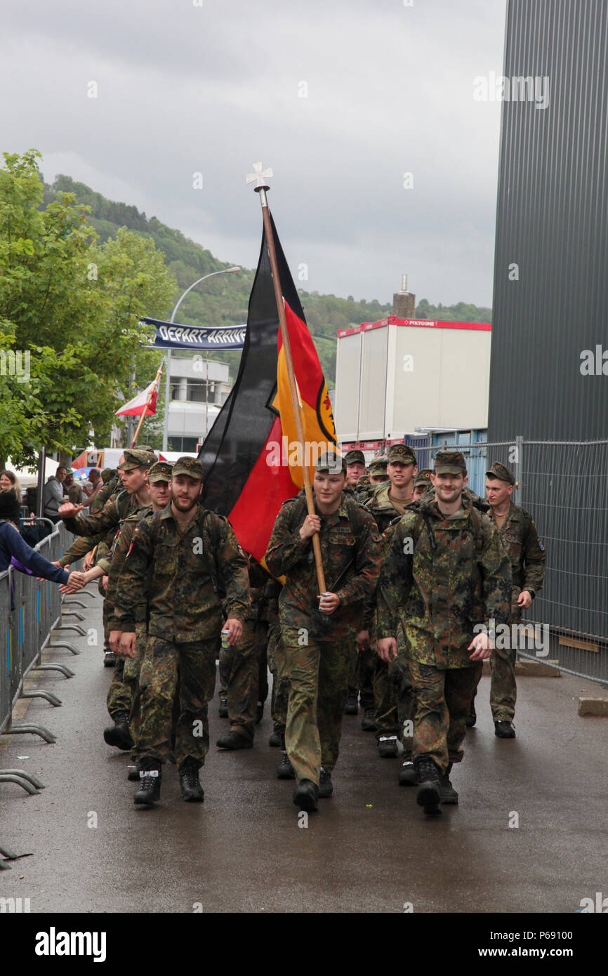 German soldiers cross the finishline during the 49th Annual Marche ...