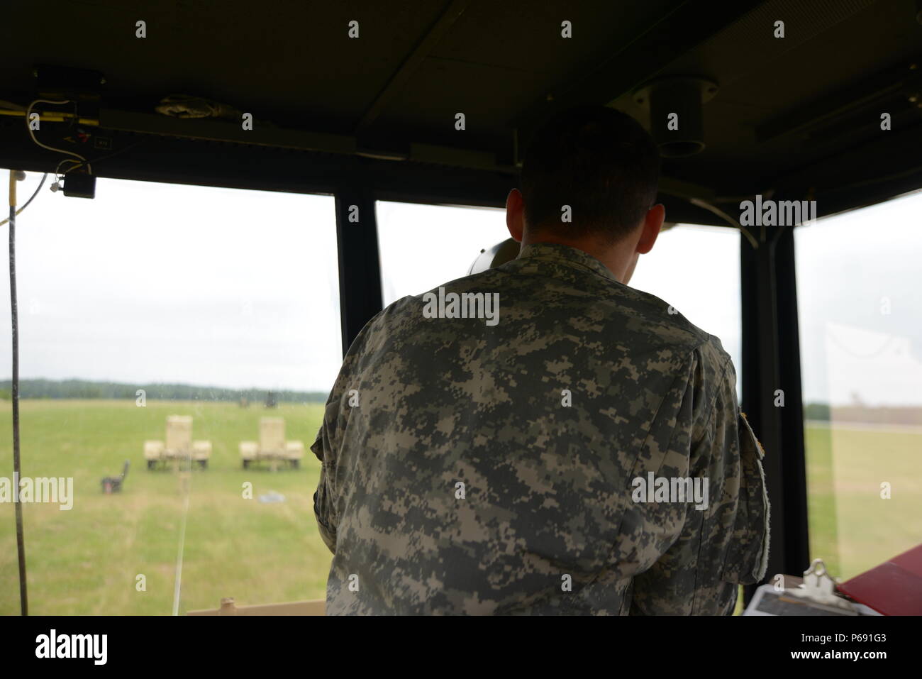 North Carolina National Guard Pfc. Joshua Collins, an air traffic ...