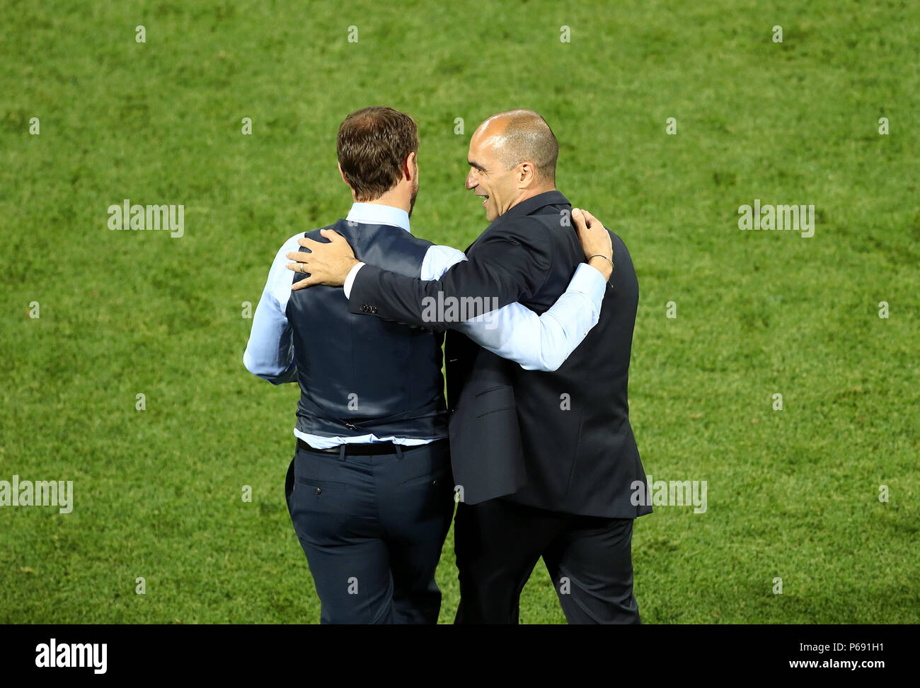 England manager Gareth Southgate (left) and Belgium manager Roberto ...