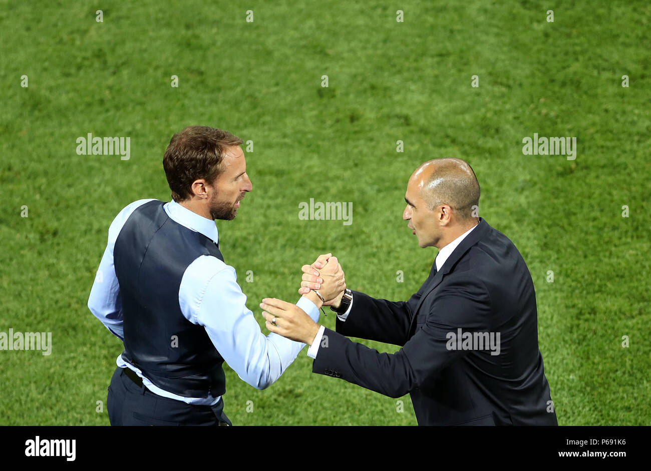 England manager Gareth Southgate (left) and Belgium manager Roberto ...