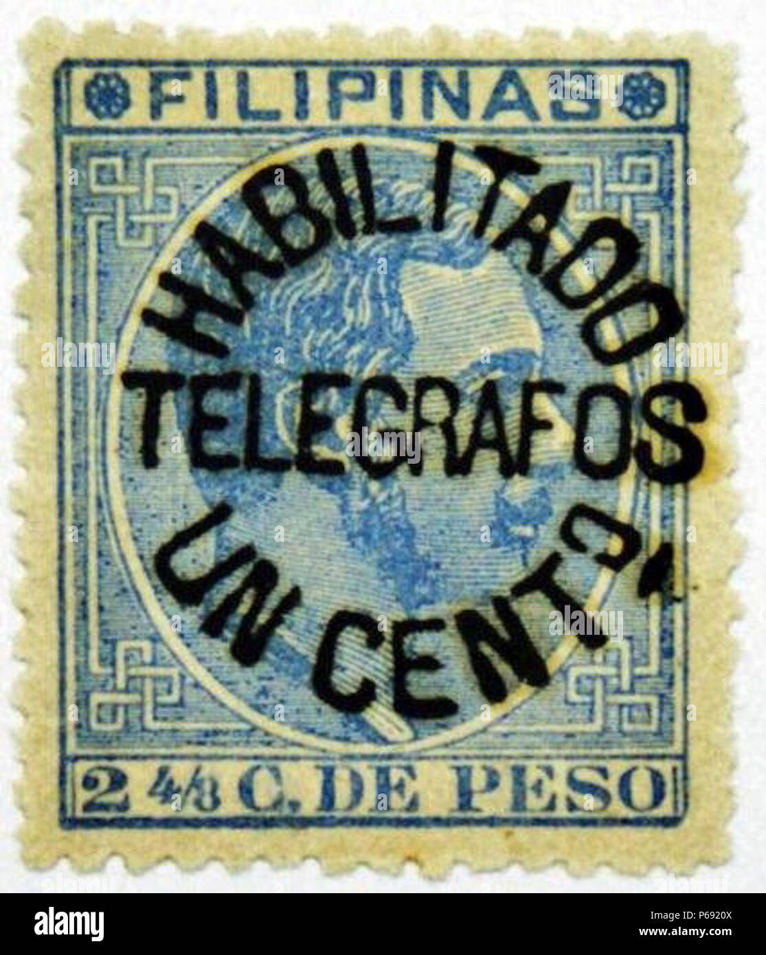 1887 1c telegraph stamp of the Philippines Stock Photo - Alamy