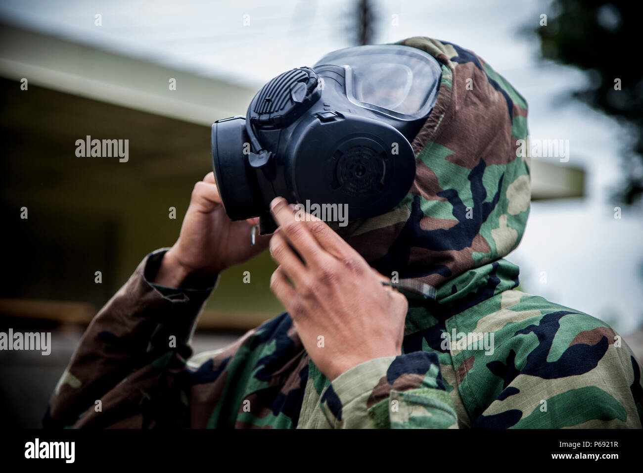 A U.S. Marine assigned to Chemical Biological Radiological and Nuclear ...
