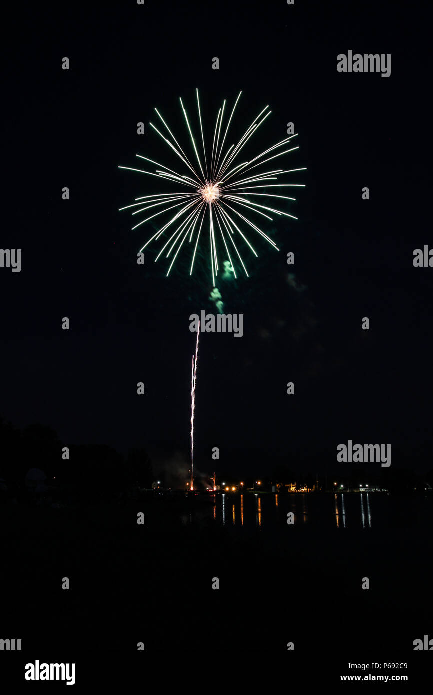 A Small Town Fireworks Display for Independence Day 4th of July Stock ...