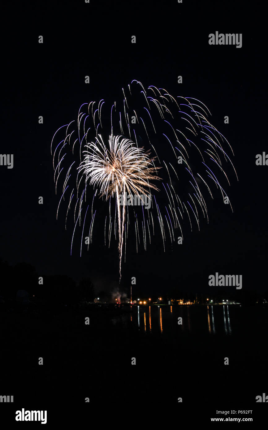 A Small Town Fireworks Display for Independence Day 4th of July Stock ...