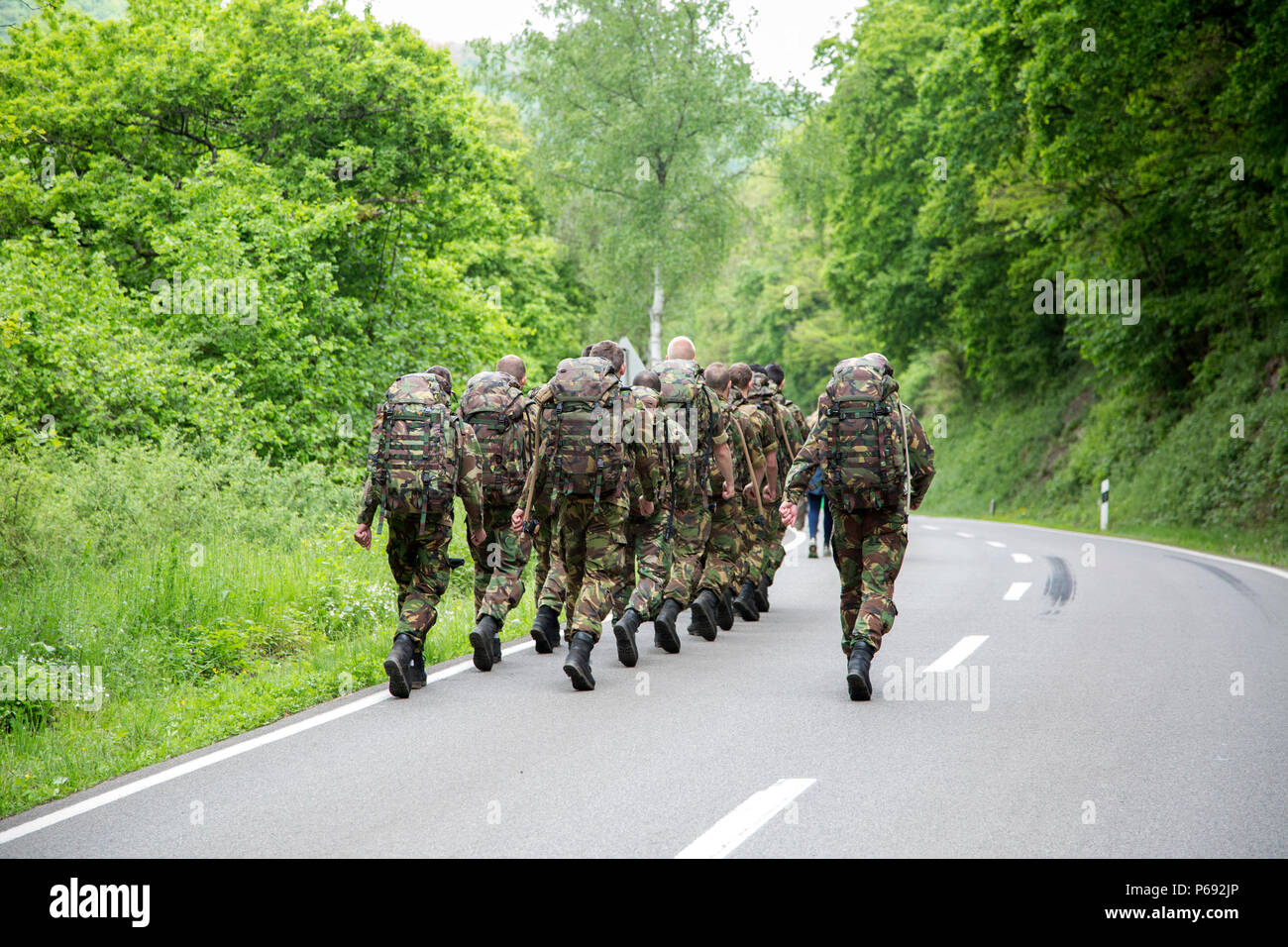 Soldiers march during the 49th Annual Marche Internationale de Diekirch ...