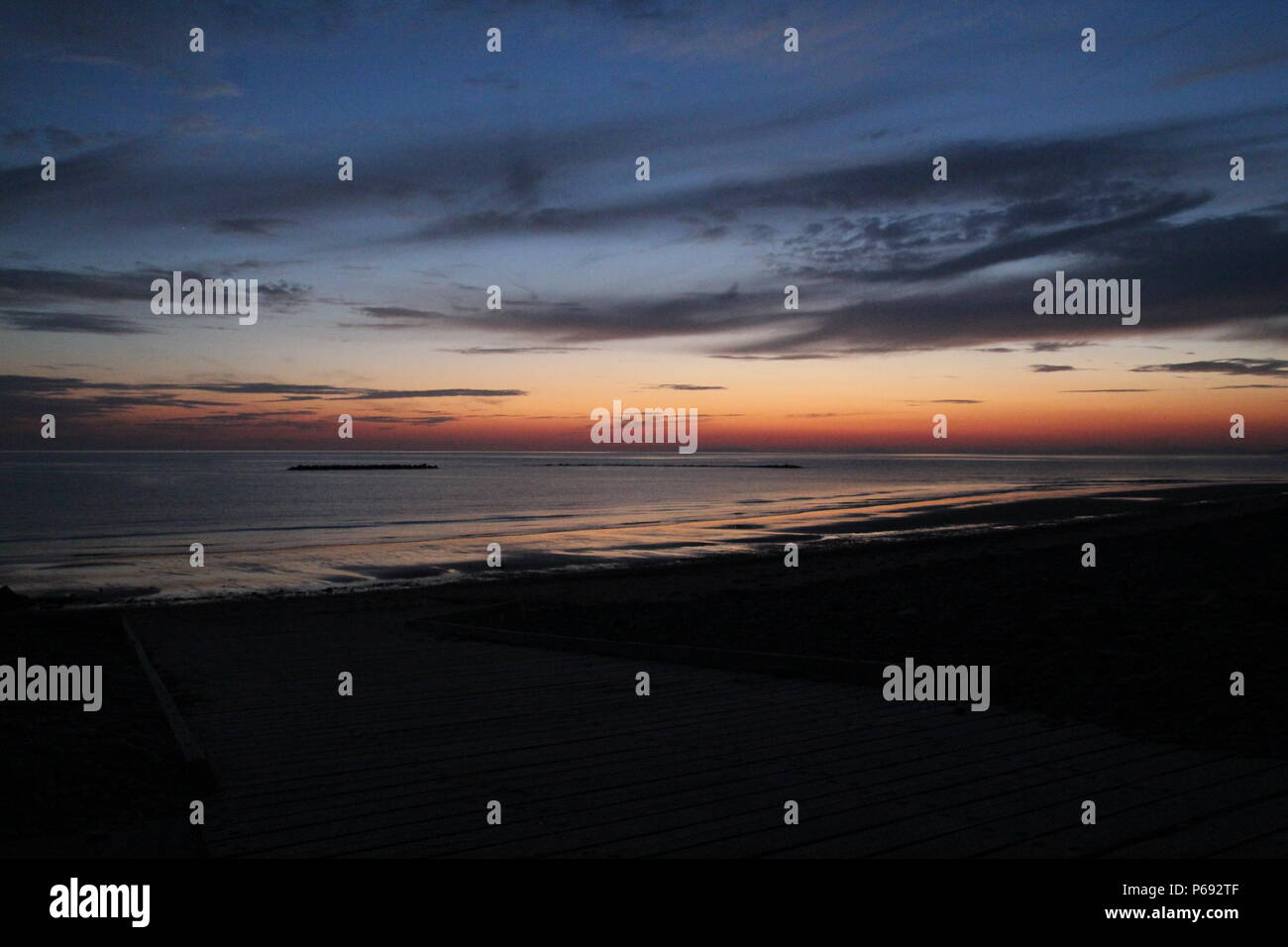 End Of Sun Set In Aberystwyth Stock Photo - Alamy