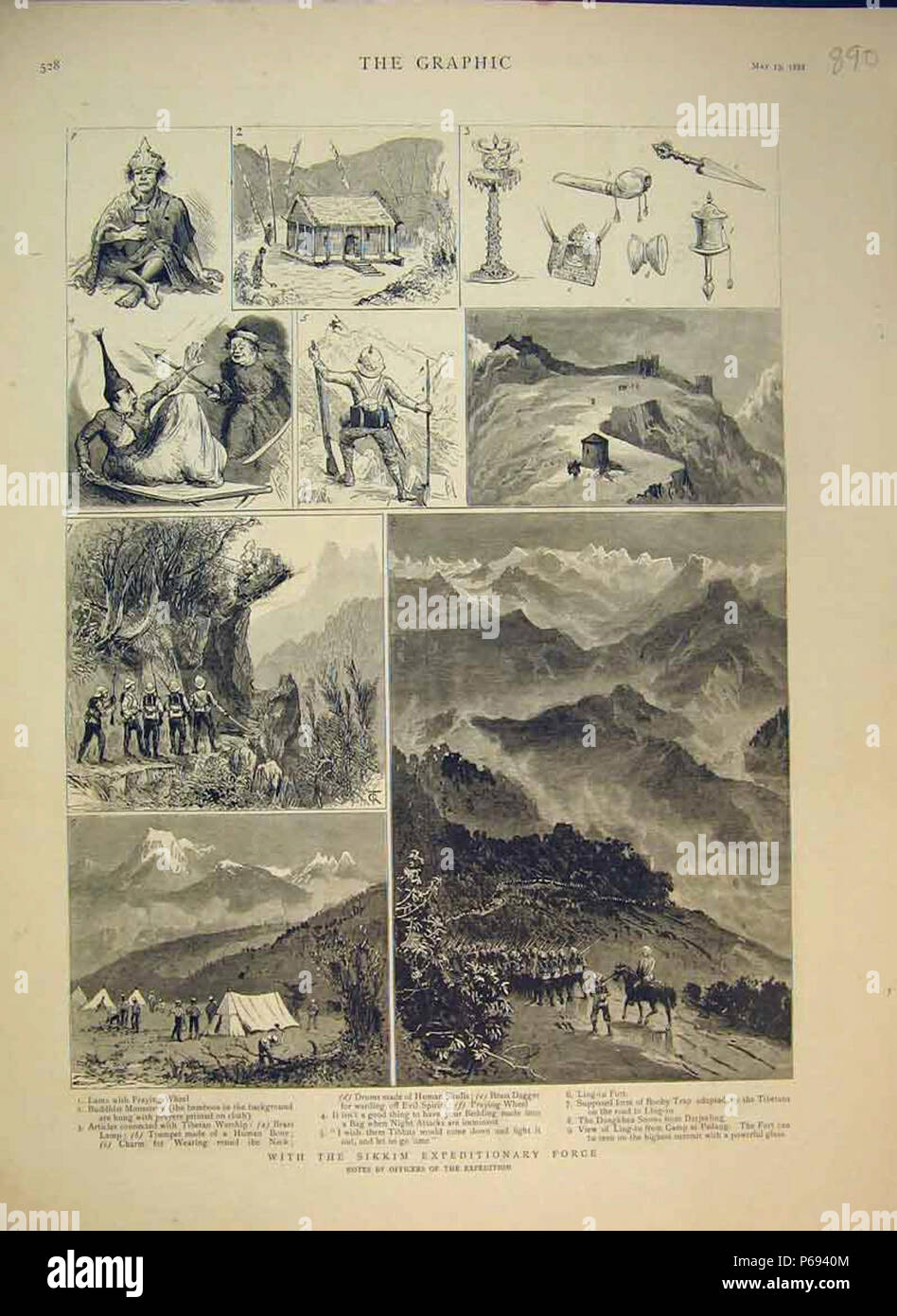 1888 Sikkim Expeditionary Force Lama Camp Pedang Fort Stock Photo - Alamy