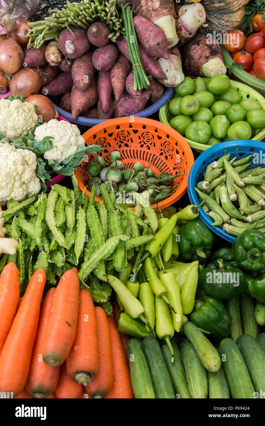 vegetable at the fishmarket at the central market or Psar Thmei market ...