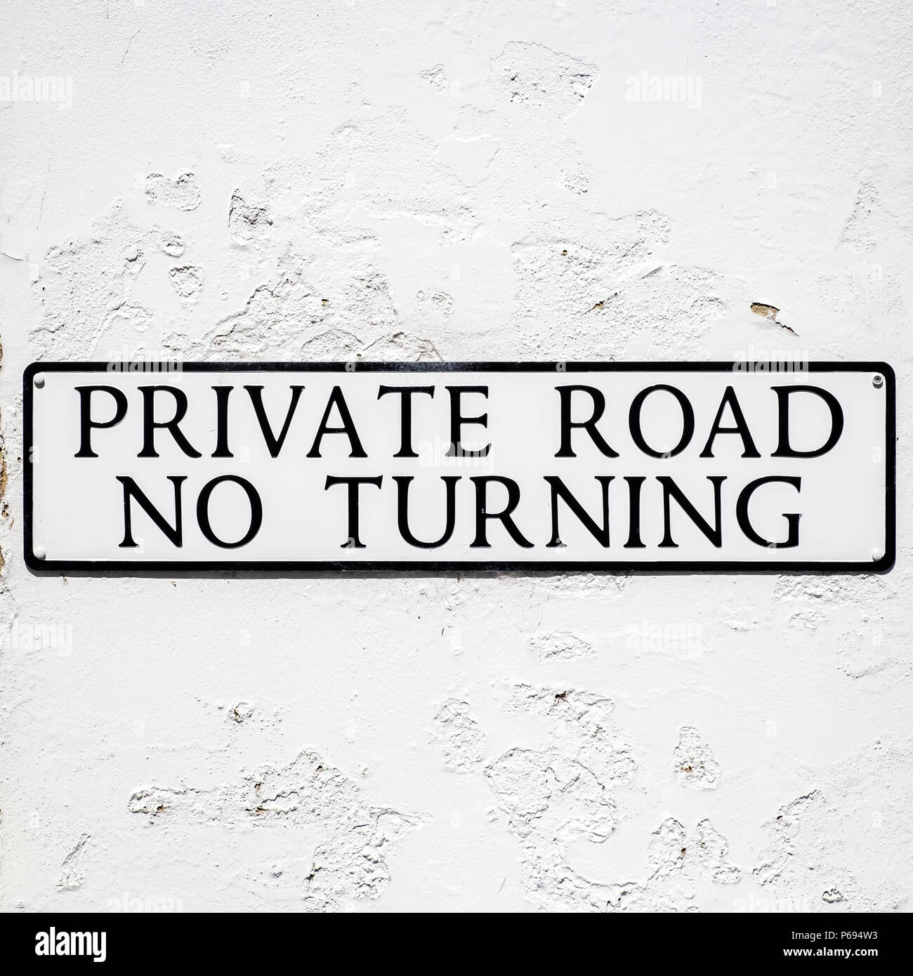 Private road no turning sign Stock Photo - Alamy