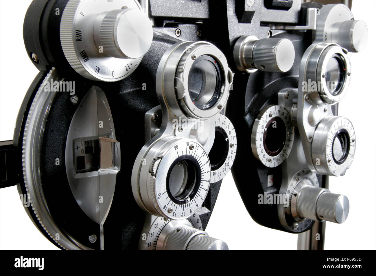 A machine used to test your eyes during an optometry exam Stock Photo ...