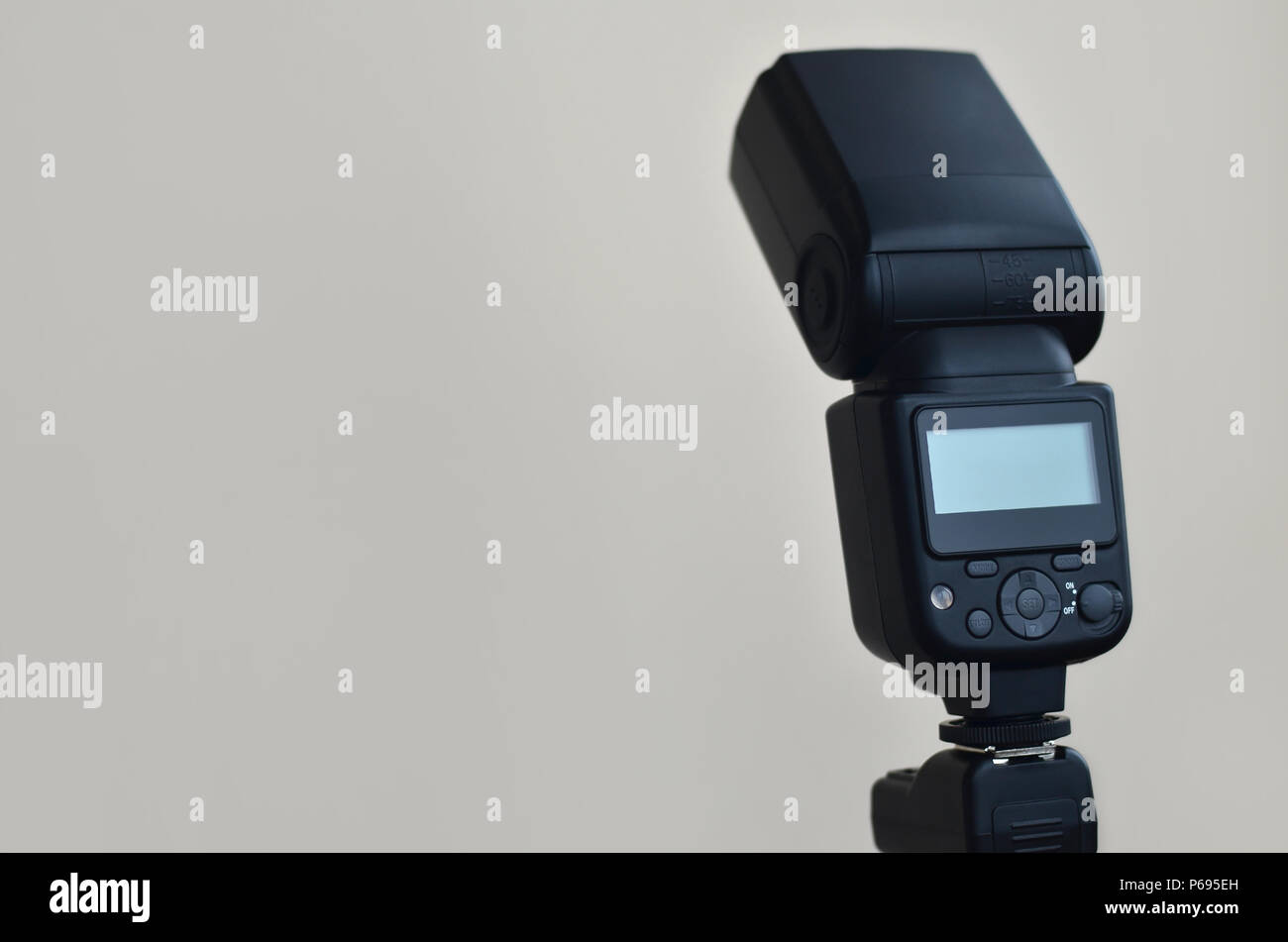 External photographic flashlight gun is mounted on the remote wireless ...