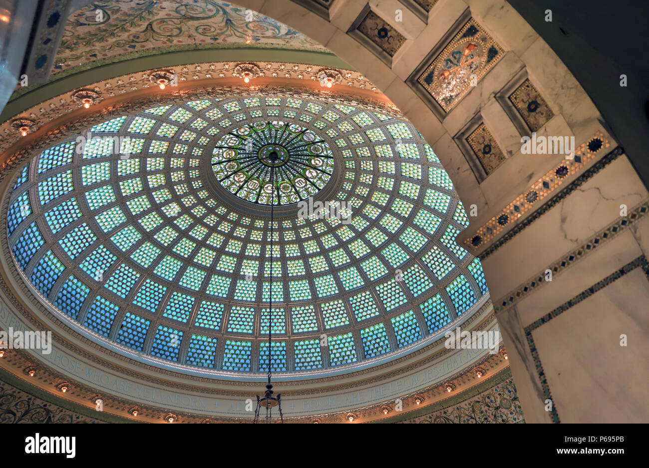 Chicago, Illinois, USA - June 22, 2018 - View of the interior and of ...