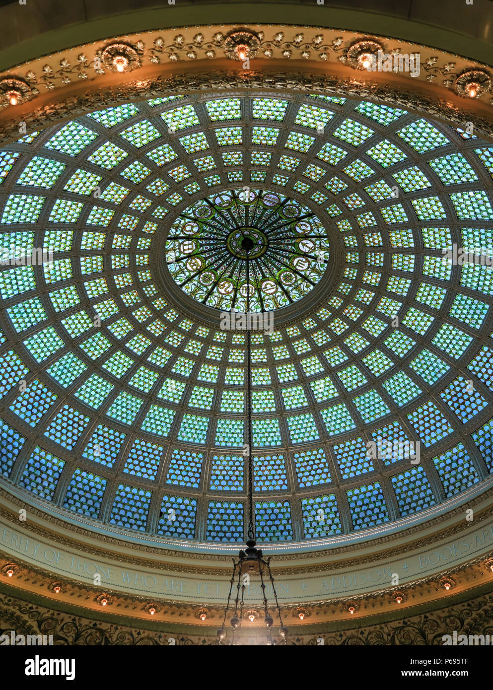 Chicago, Illinois, USA - June 22, 2018 - View of the interior and of ...