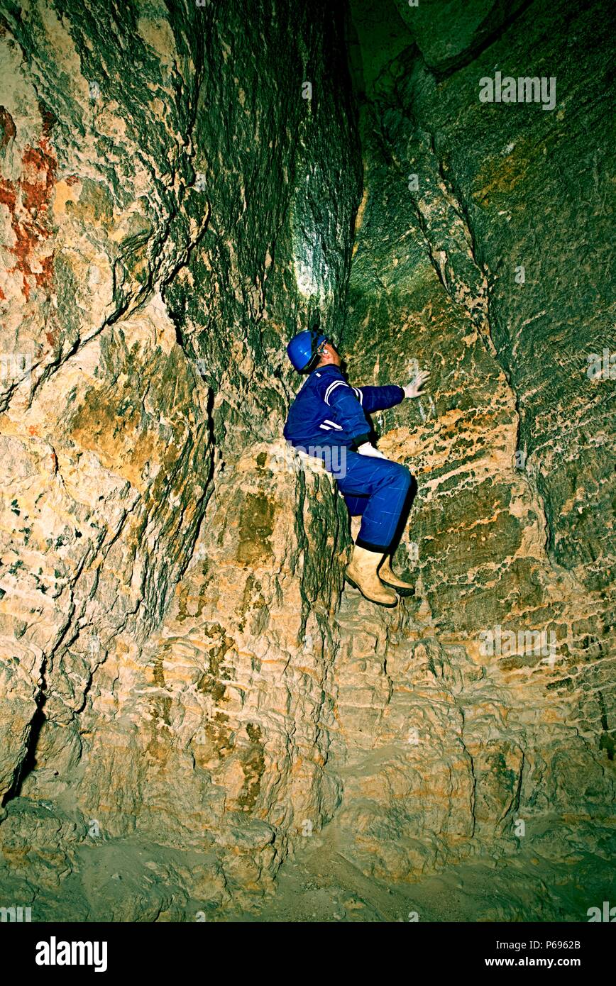 Entrance to the underground passages built by man for defense ...