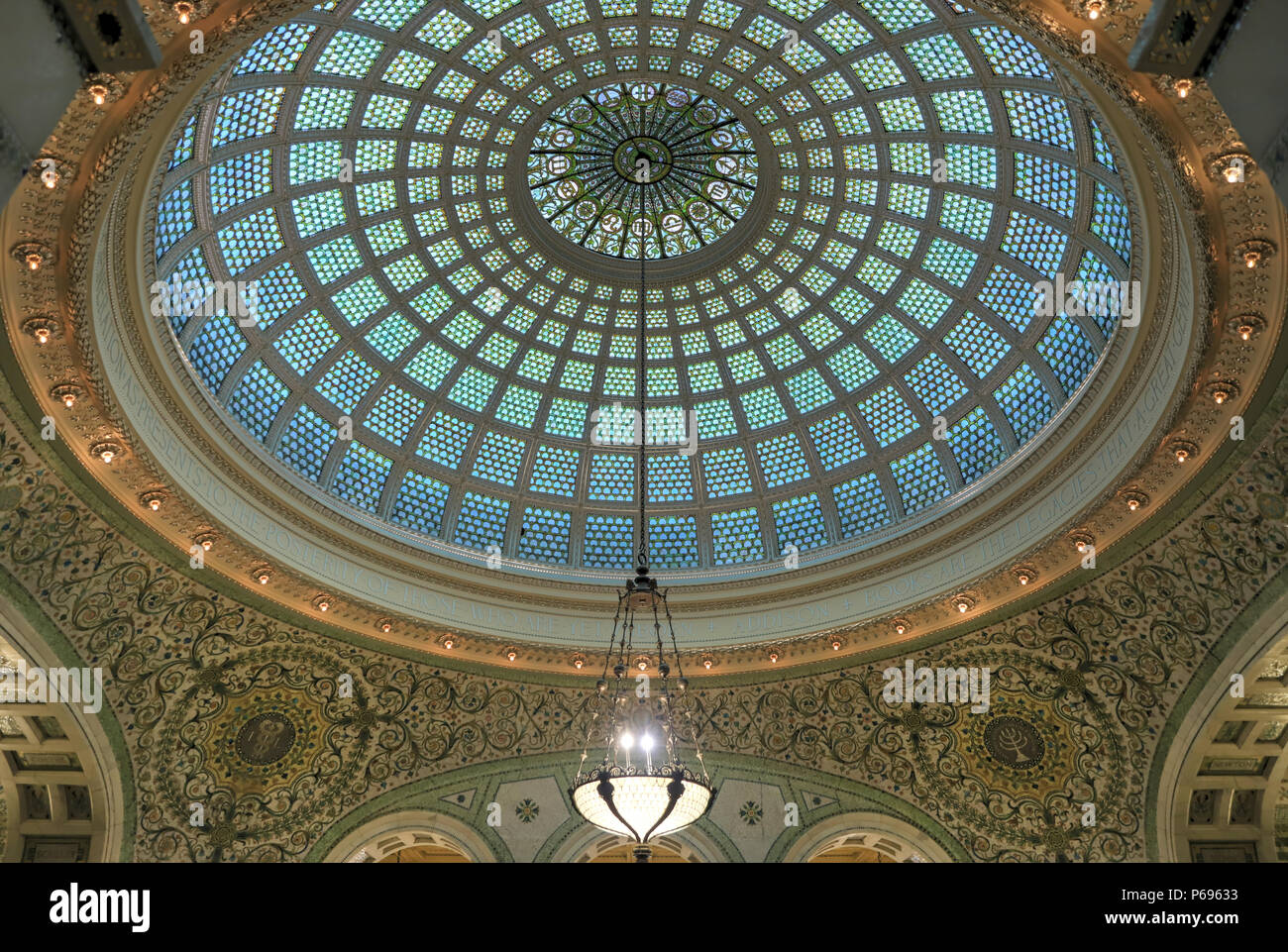 Chicago, Illinois, USA - June 22, 2018 - View of the interior and of ...