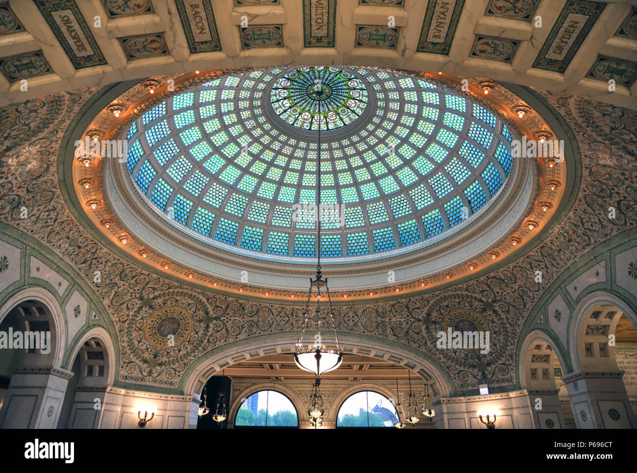 Chicago, Illinois, USA - June 22, 2018 - View of the interior and of ...