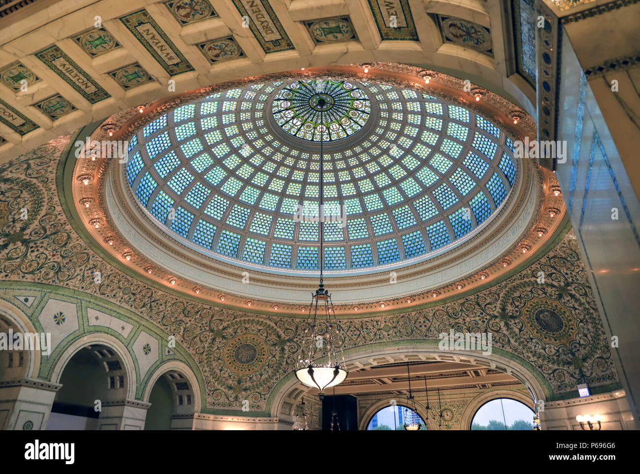 Chicago, Illinois, USA - June 22, 2018 - View of the interior and of ...