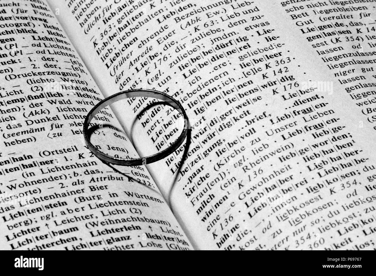 Marriage ring valentines day ring shadow hi-res stock photography and ...