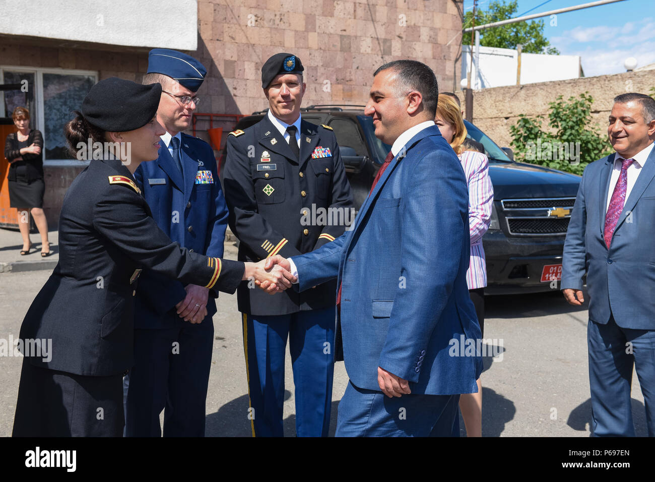 U.S. Army Stephanie Baugh, from the Office of Defense Cooperation, with ...