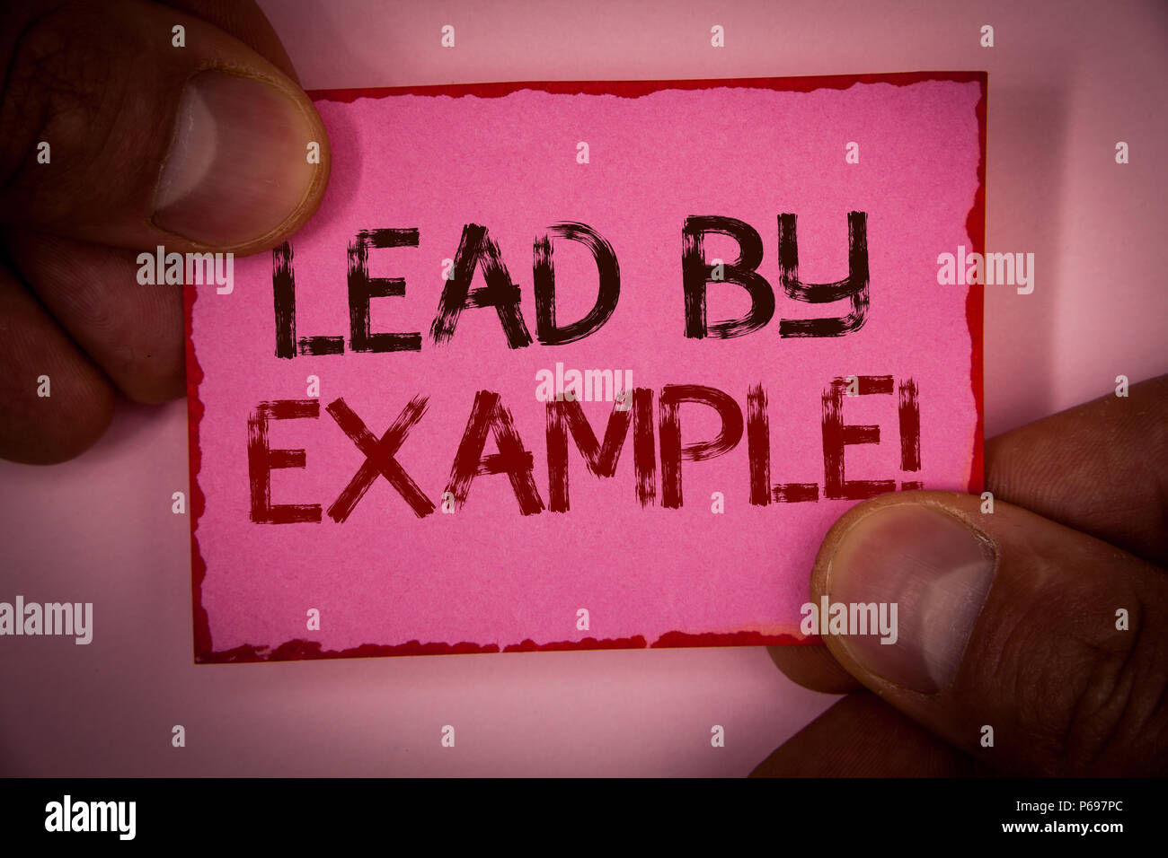 Lead By Example Note Meaning Mentor And Inspire Stock Photo - Alamy
