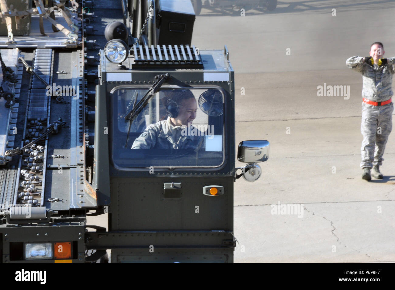 Senior Airman Catherine Lubbe, 55th Aerial Port Squadron ramp services ...