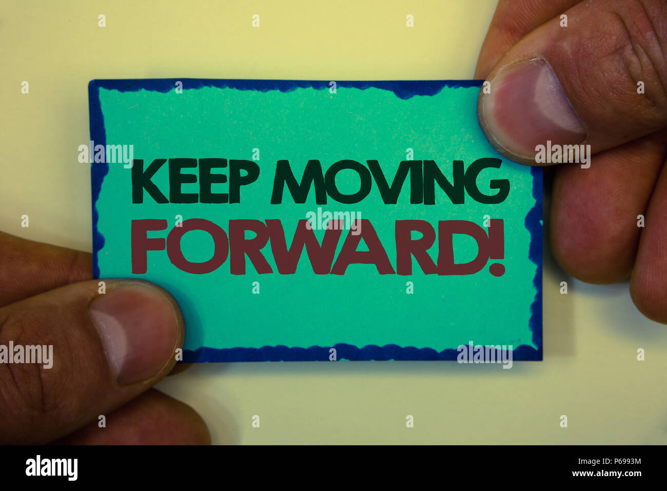 Writing note showing Keep Moving Forward Motivational Call. Business ...