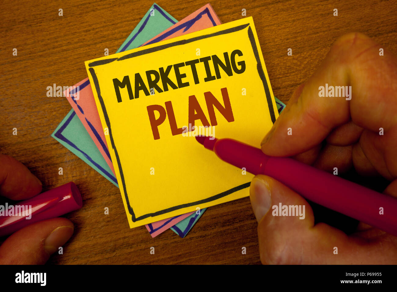 Conceptual hand writing showing Marketing Plan. Business photo text ...