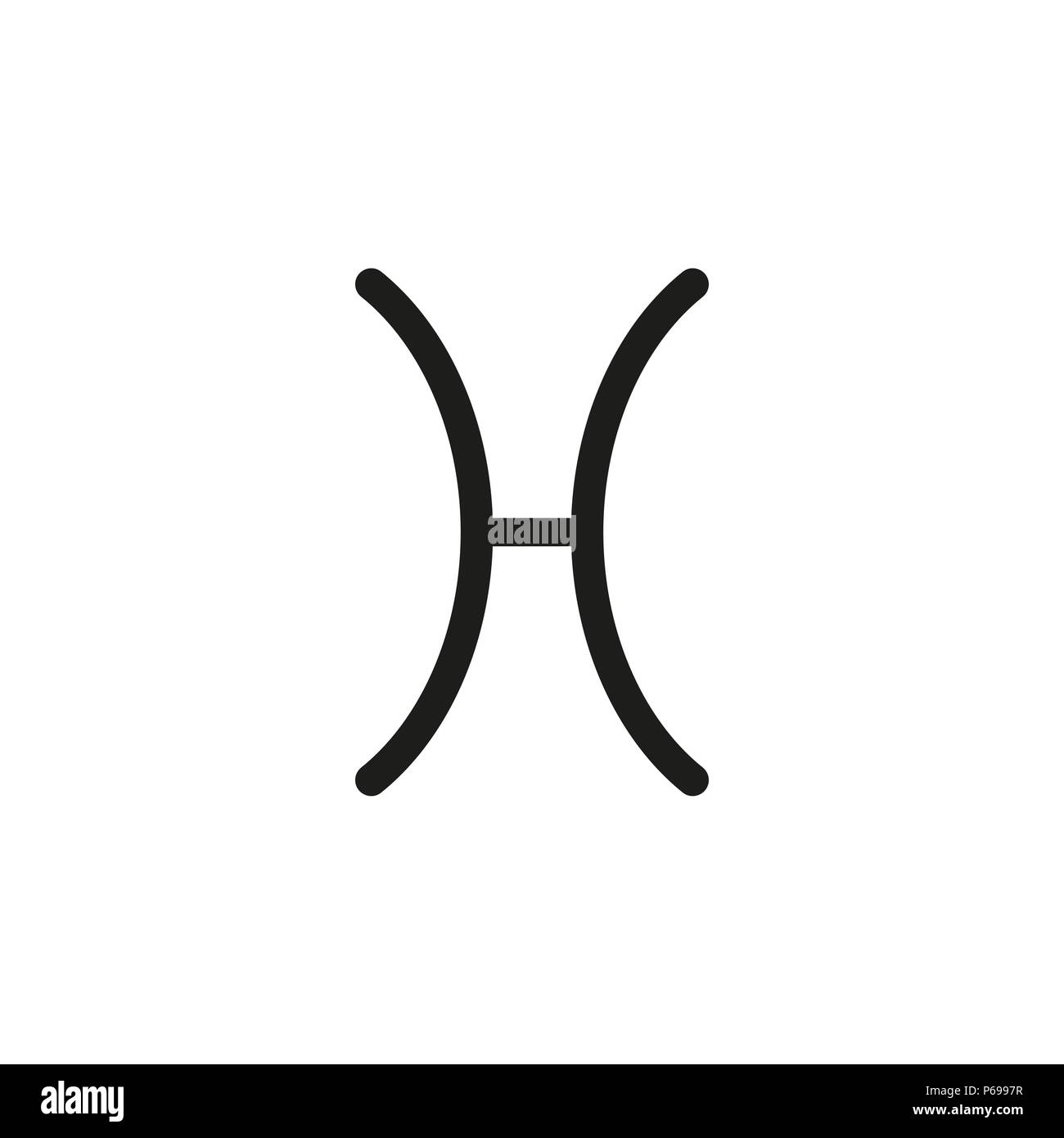 Zodiac sign Pisces isolated on white background. Design element for ...