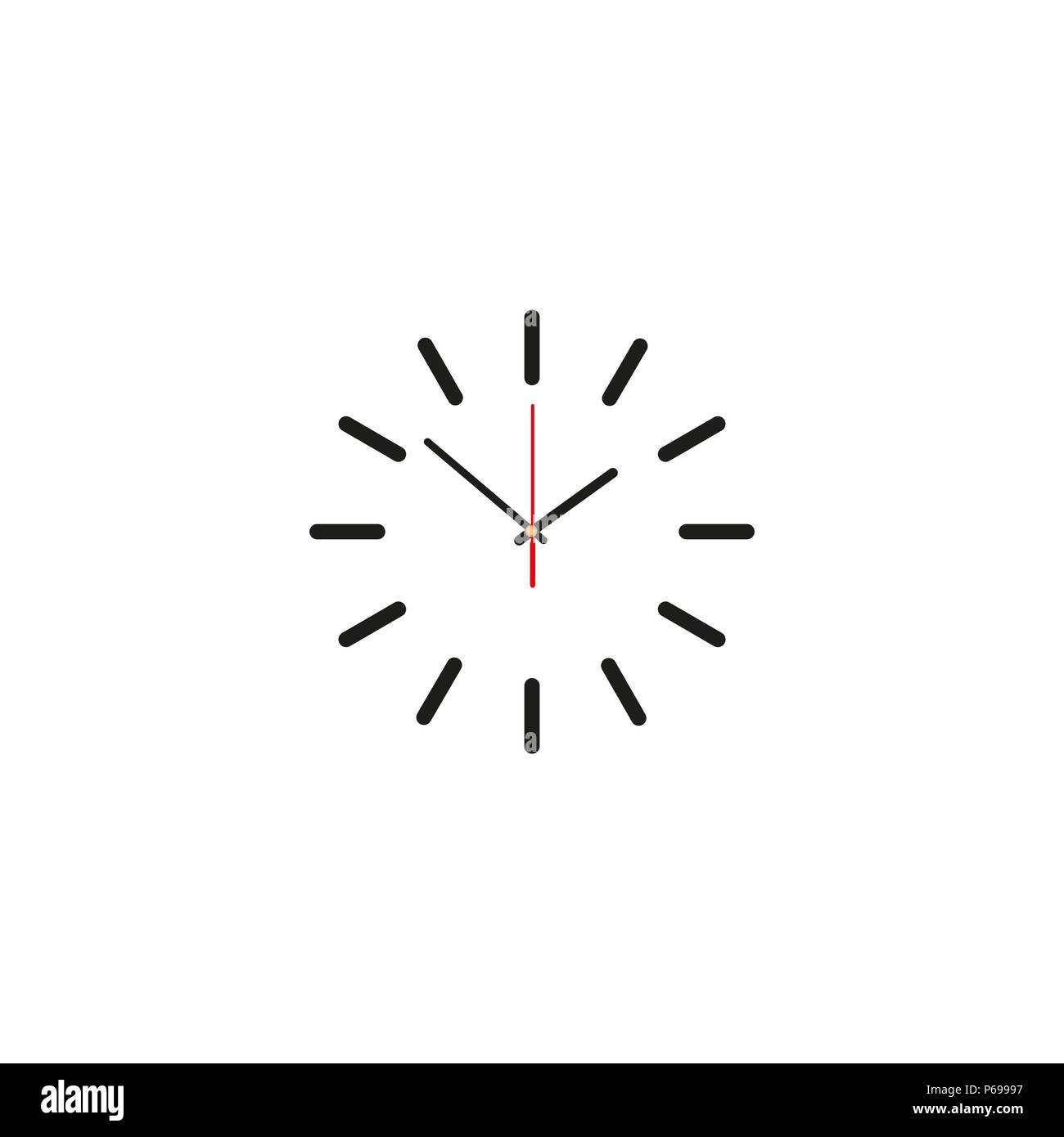 Clock face with shadow on white background. Vector illustration. eps 10 ...