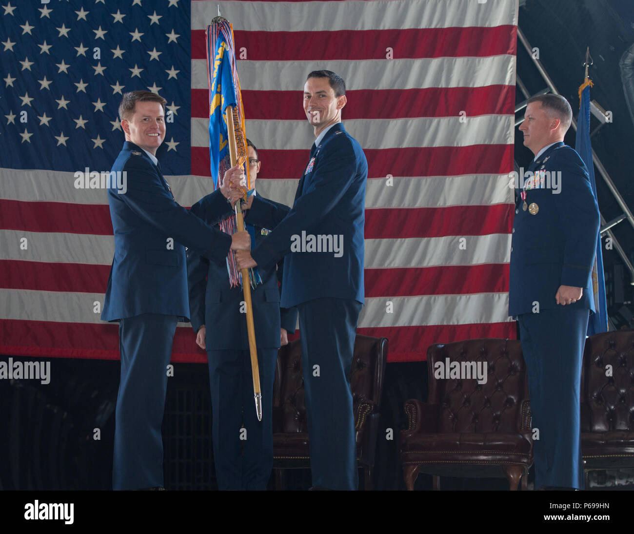 U.S. Air Force Lt. Col. Cory Damon, incoming commander, 22nd Airlift ...