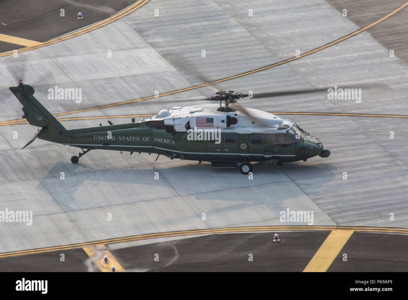 Marine Helicopter Squadron One (HMX-1) departs Marine Corps Air Station ...