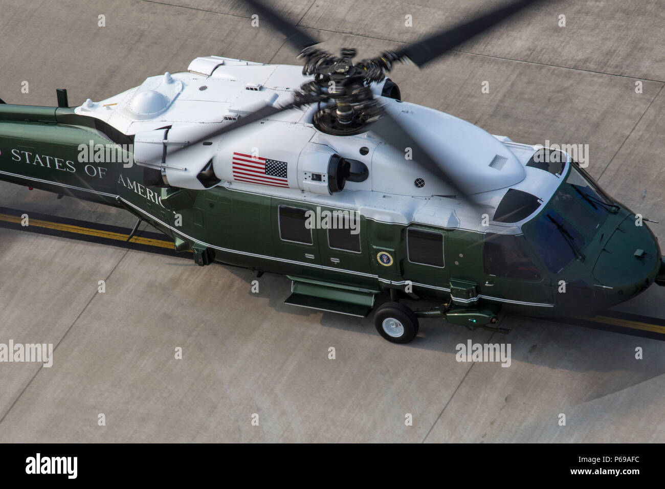 Marine Helicopter Squadron One (HMX-1) departs Marine Corps Air Station ...