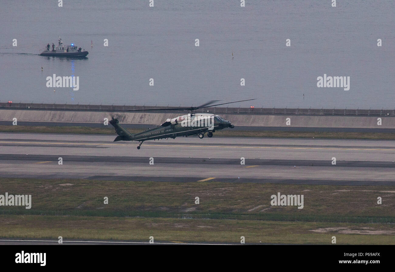 Marine Helicopter Squadron One (HMX-1) departs Marine Corps Air Station ...