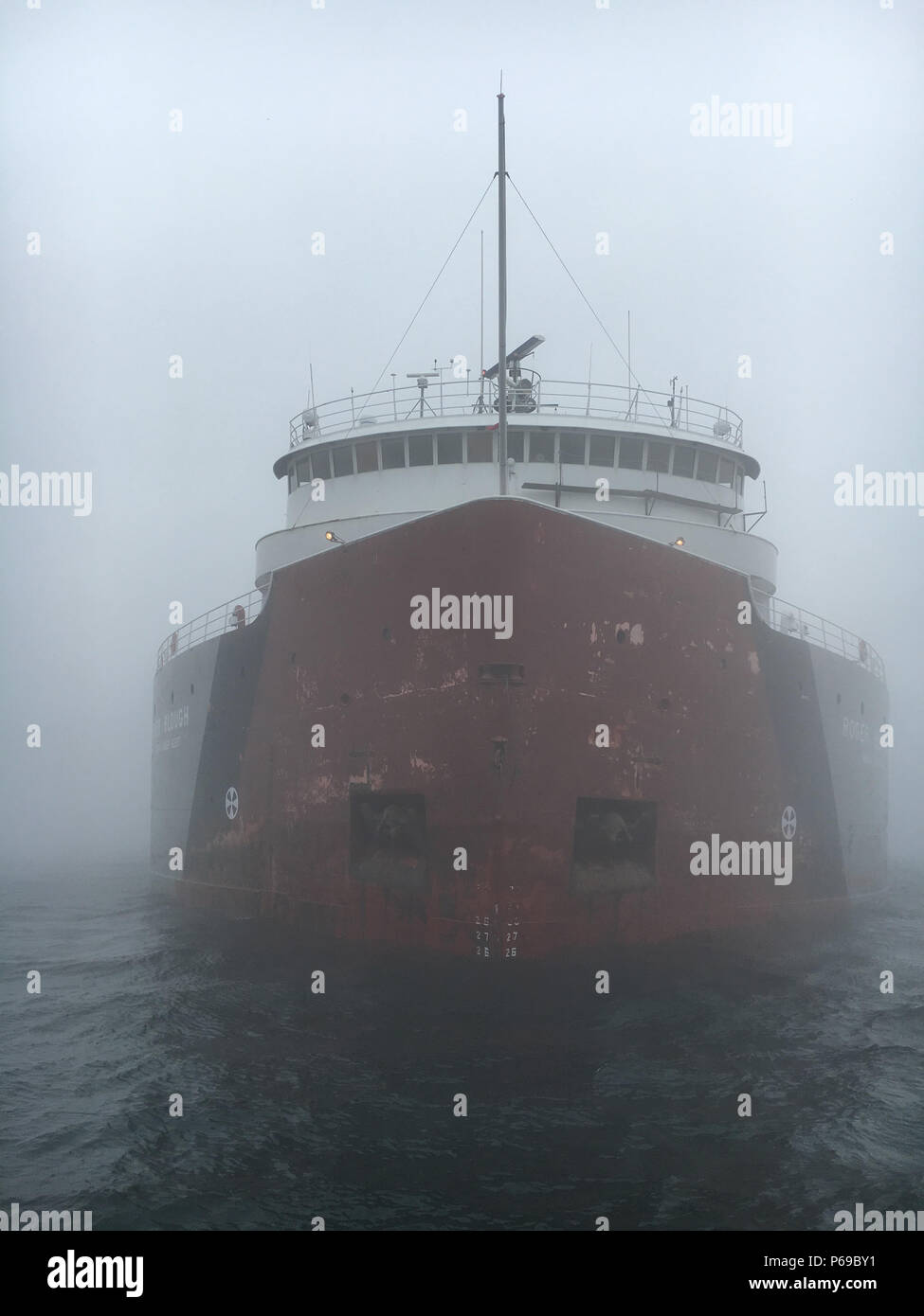 The motor vessel Roger Blough remains grounded in the vicinity of Gros ...