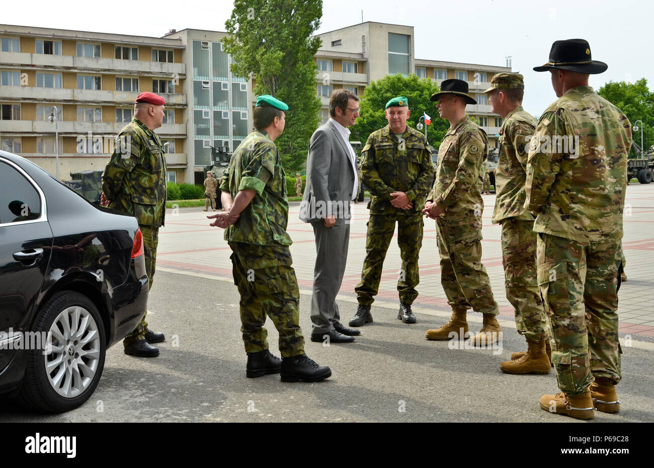 Colonel John Meyer (third from right), regimental commander for 2nd ...